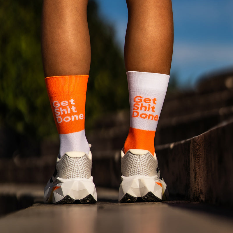 GET SHIT DONE ORANGE - RUNNING SOCK