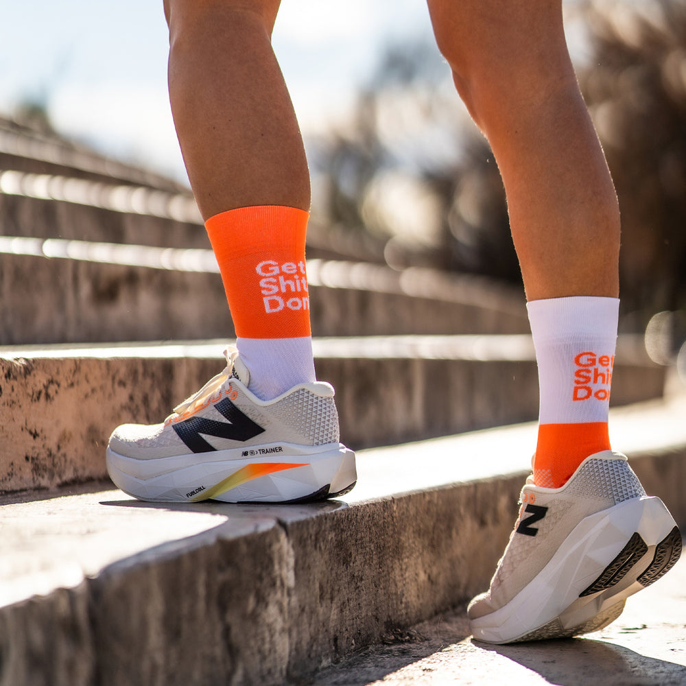 GET SHIT DONE ORANGE - RUNNING SOCK